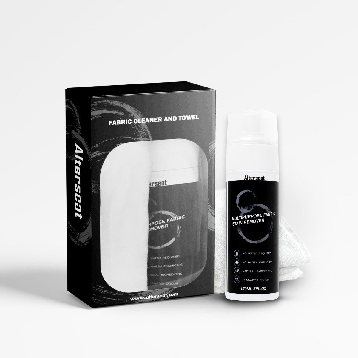 Fabric Cleaner Foam Spray and Microfibre Towel Wipe